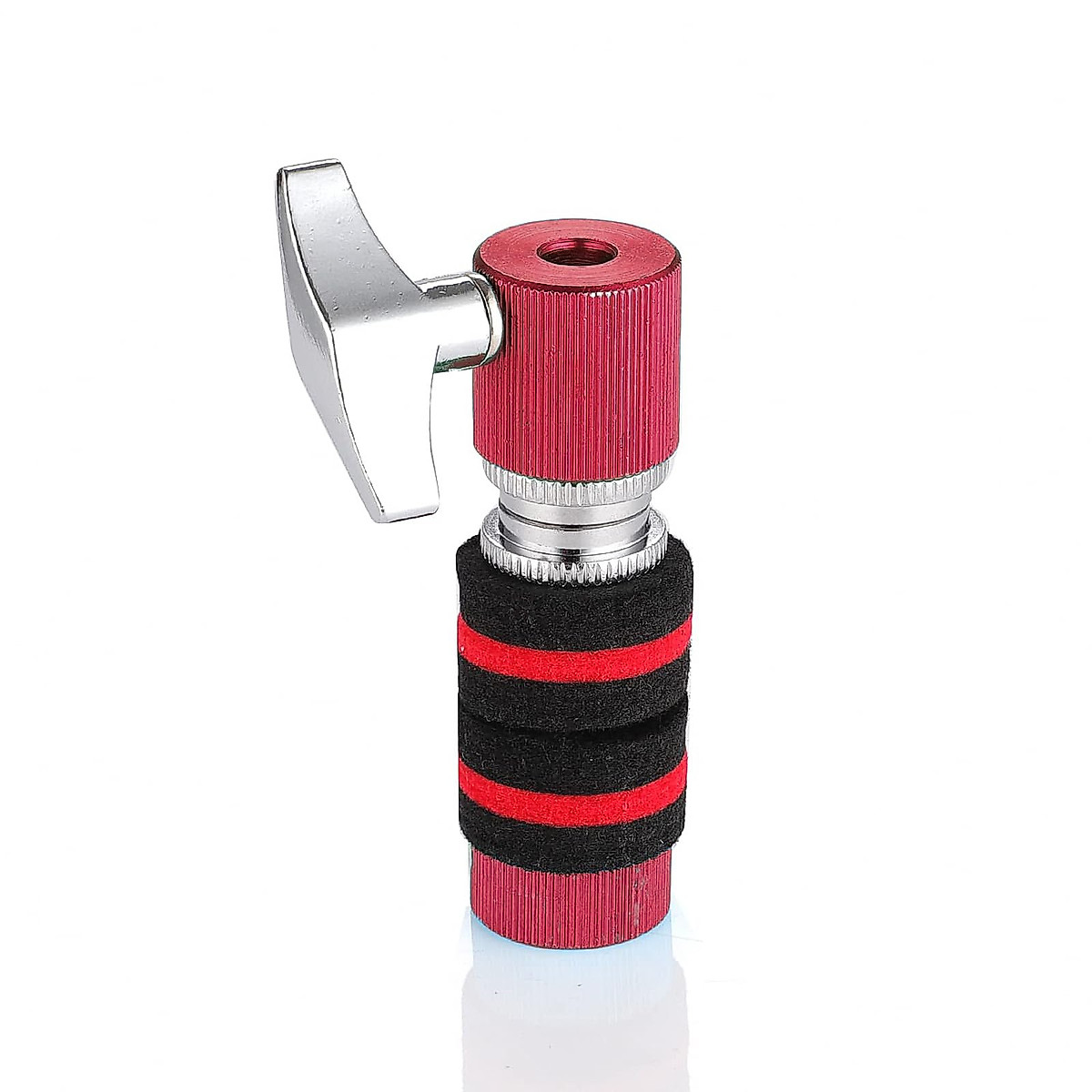 Facmogu Standard Hi-Hat Clutch, Fit for 7mm Rod, Aluminum Alloy Hi Hat Clutch Hi-hat Stand Post Jazz Drum Clutch for Hi Hat Drop Clutch Cymbal Jazz Drum Parts Accessories - Red