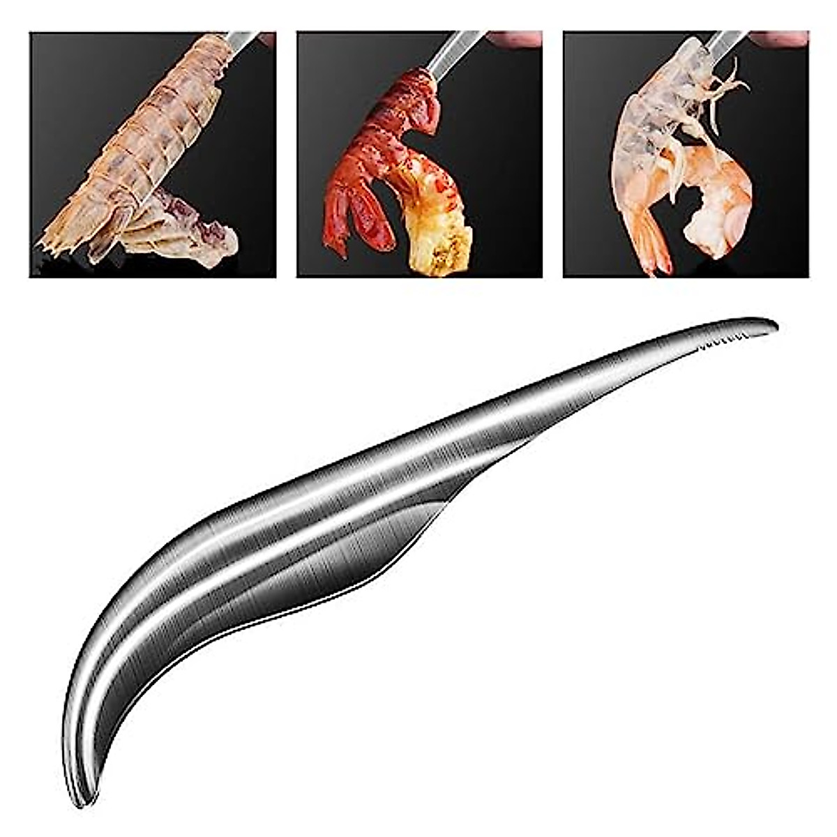 ＫＬＫＣＭＳ Prawn Deveiner Tool Stainless Steel Prawn Peeling Fish Scale Remover Prawn Cleaning Tool Seafood Sheller Cleaner for Restaurants Party Cooks