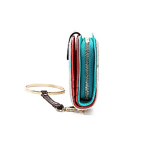 PRT6700 NICOLE LEE FASHION PRINT ZIPPER WALLET V3~BOHEMIAN BLACK