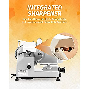 WILPREP Commercial Meat Slicer, 10-Inch Stainless Steel Blade Meat Slicer with Adjustable Thickness(0-0.5"), Bread Butter Chicken Food Slicer Kitchen Appliance