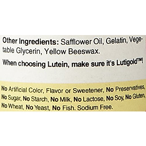 Lutein 40 Mg with Zeaxanthin, Helps Support Eye Health*, Whole Bean, 60 Ct, by Puritan's Pride