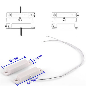Gufastore 10pcs Surface Mount Alarm 10W 100V 0.5A in Max Magnetic Contact Ideal for Door Window Security with Lead Wire and 3M Adhesive Paper