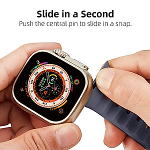 Sport Bands Compatible with Apple Watch Ultra 2 Band 49mm 46mm 45mm 44mm 42mm for Men, Soft Silicone Wristbands Waterproof Replacement Strap for iWatch Series 10 9 8 7 6 5 4 3 SE, 2 Pack