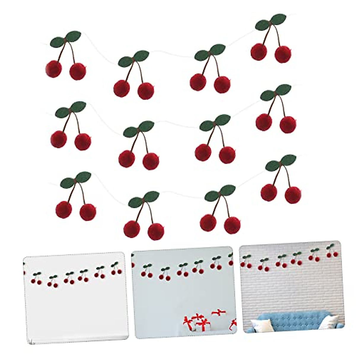 GOOHOCHY Bayberry Ball String Ornament Artificial Garland Christmas Wreath Home Accents Decor Felt Garland Artificial Fruit Garland Strawberry Room Decor Home Waxberry Ornament Party Prop