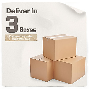 XIZZI Patio Furniture Set Outdoor Conversation Sofa with 42 Inch Rectangle Propane Fire Pit Table All Weather PE Rattan Wicker High Back Outside Couch for Backyard and Garden,Brown Wicker Navy Blue