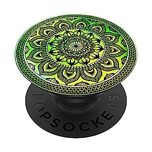 Green Mandala Pop Mount Socket Knob Divine Mandala PopSockets PopGrip: Swappable Grip for Phones & Tablets