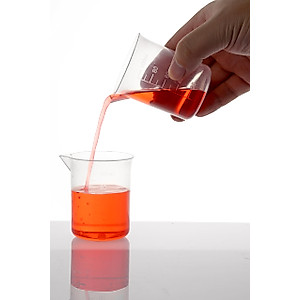 12 Transparent 3.4 Oz Laboratory Measuring Cups, 100ml Plastic Beakers For Scientific Experiments And Liquid Measurement