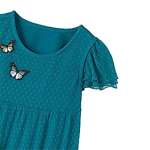 Toddler Girl Tulle Dress Summer Short Sleeve Casual Cotton Green Butterfly Party Dress 2T