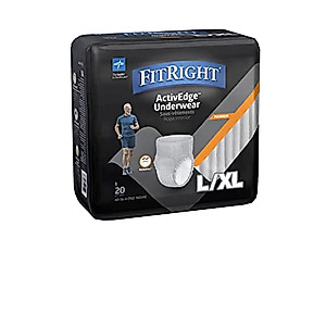 Medline - FIT23MLXL FitRight Incontinence Underwear For Men, Disposable Underwear with Heavy Absorbency, Large/XL, 20 Count