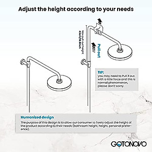 gotonovo Brushed Nikcel Shower Faucet 8-inch Shower Head Fixture with Handheld Spray Double Lever Handle Tub Spout Triple Function Bathroom Set Wall Mount
