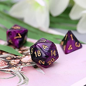SUWEILE SZSZ 49 Pcs Resin Assorted Polyhedral Dices with Pouch for DND RPG MTG Game Toys D4 D6 D8 D10 D% D12 D20 0212
