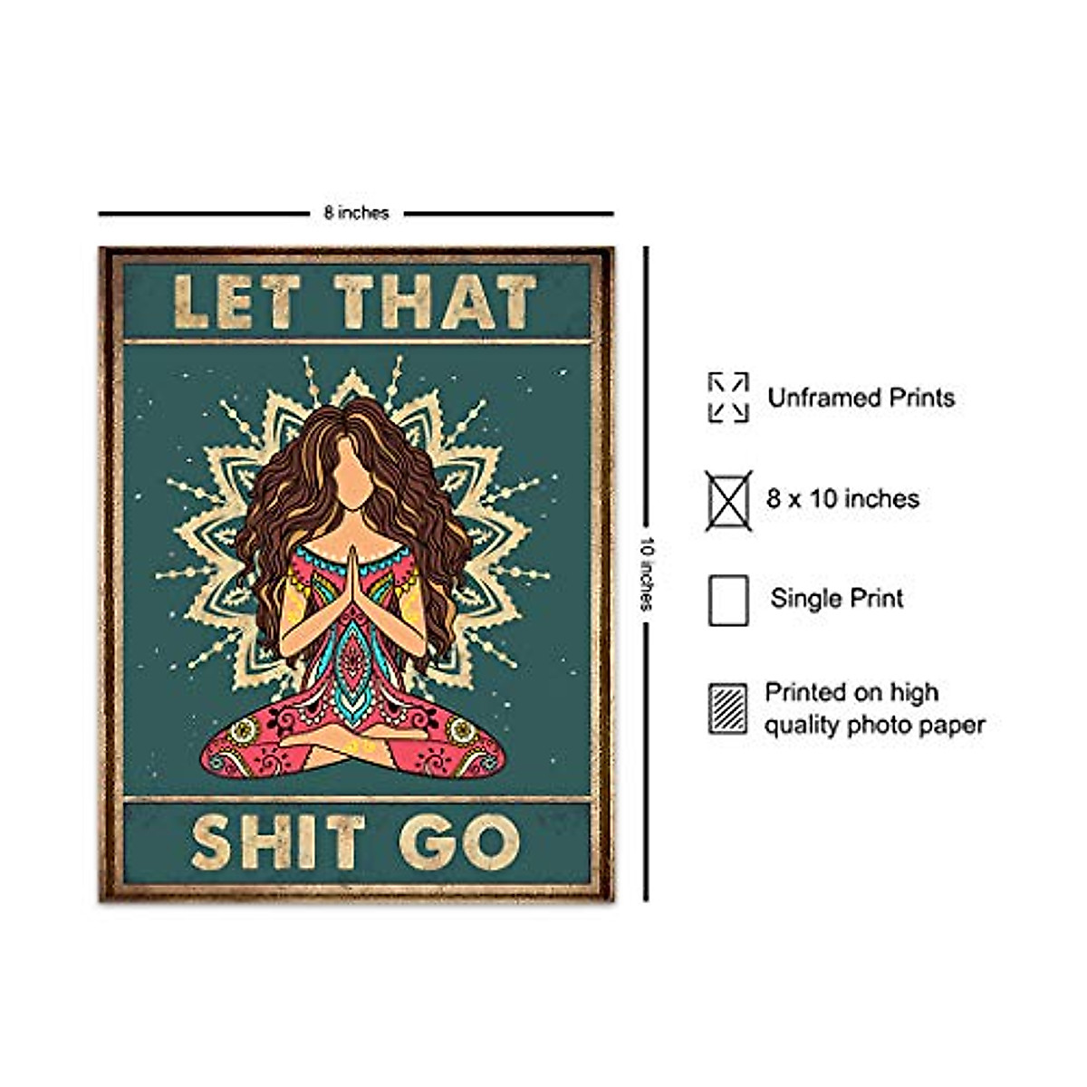 Zen Decor - Meditation Gifts - Spiritual Gifts for Women - Spa Wall Art Room Decor - Namaste Wall Art - Yoga Wall Art - Meditation Decor - Mandala Wall Decor - Boho New Age Buddhist Decor