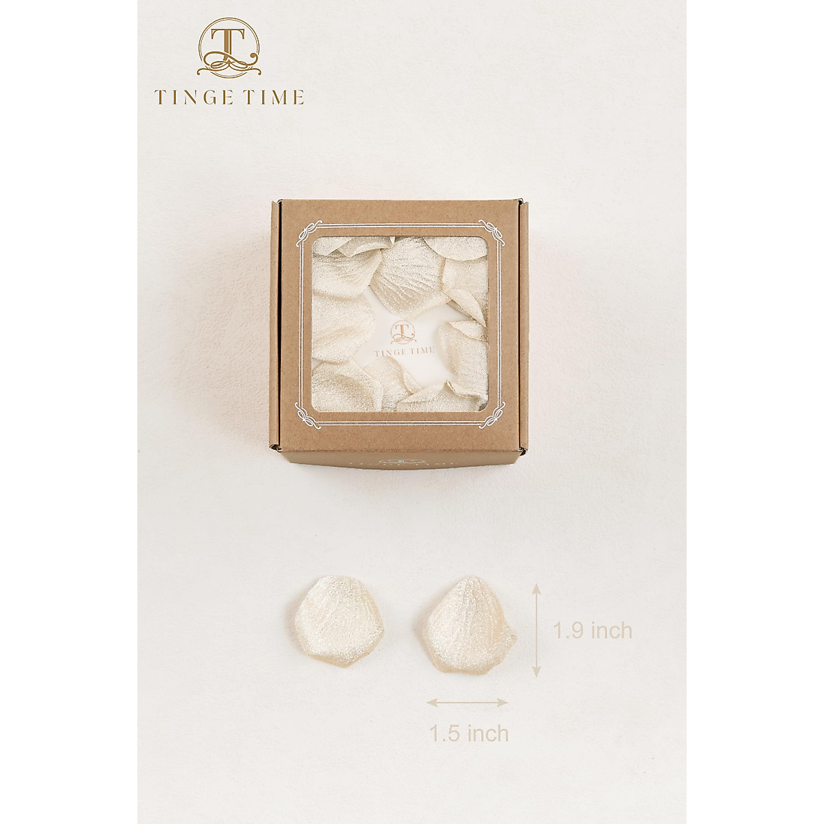 TINGE TIME 300pcs Silk Rose Petals Gold Yarn Flower Petals for Wedding Flower Girl Basket Aisle Scatter Dinner Table Centerpieces Party Bridal Shower Romantic Night Decoration (Light Gold)