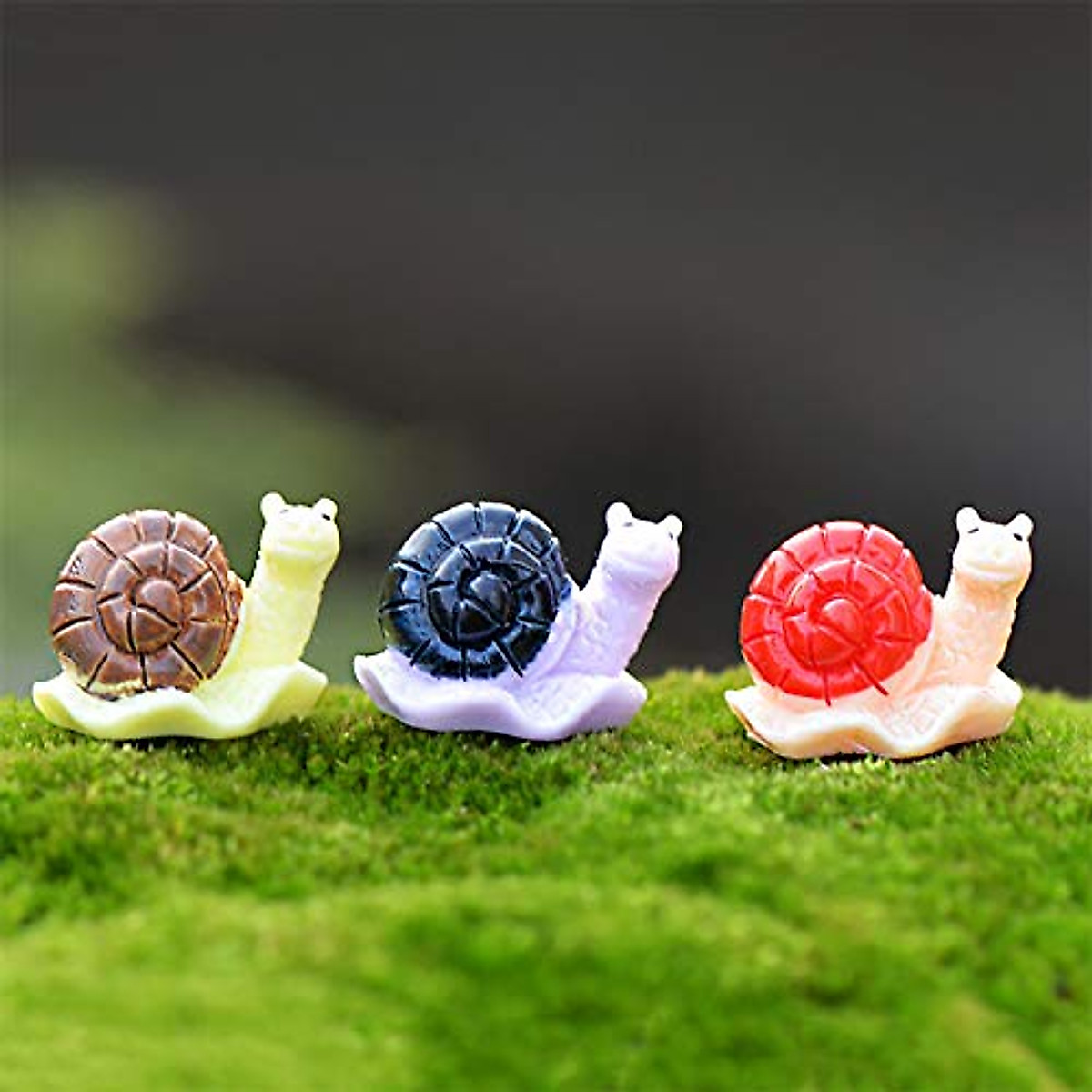 12 Pcs Mini Snail Figurines, Fairy Garden Snail Miniature Figurines Moss Landscape DIY Terrarium Crafts Ornament Plant Pots Bonsai Craft Decor