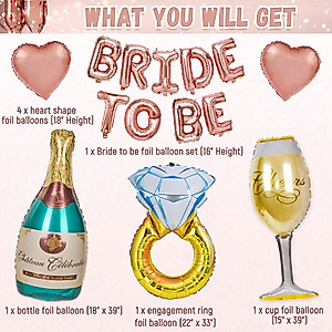 Ultimate Rose Gold Bachelorette Party Decorations Set - Including Bride to Be Sash, Veil, Confetti Balloons, Banner, Fringe Curtain