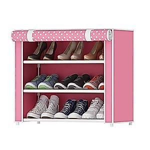 JAHH Shoe Rack, Home Shoe Rack with Dustproof Cover Closet Shoe Storage Cabinet Organizer, for Entryway Bedroom Living Room