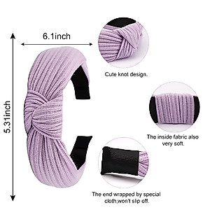 ACO-UINT 12 Pack Headbands for Women, Soft Fabric Knotted Headbands, 12 Different Solid Colors, Wide Headbands for Girls Hair Accessories, Hair Styling Headband for Daily, Party, Sport, Work