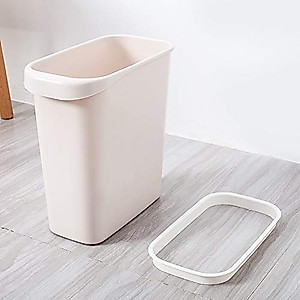 2Pcs Slim Narrow Wastebasket Under Desk Trash Can Corner Garbage Container Bin with Handle for Home Office(White)