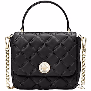 Kate Spade New York Natalia Quilted Leather Square Crossbody (Black)