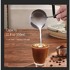 Pilipane 12oz Turkish Coffee Heat Pot, Milk Butter Warmer Pot, tovetop Melting Boiling Pot with Spout, Arabic Coffee Maker for Maple Syrup, Sauce Heating, 18/8 Stainless Steel