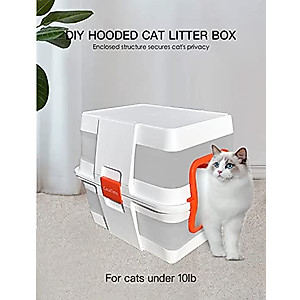 2 Pack Collapsible Kitten Litter Box, CasaTimo Foldable Open Kitty Litter Box for Medium-Sized Cats, Portable Multi-Use Litter Pan for Travel, Assembled to Covered Cat Toilet, Standard Size