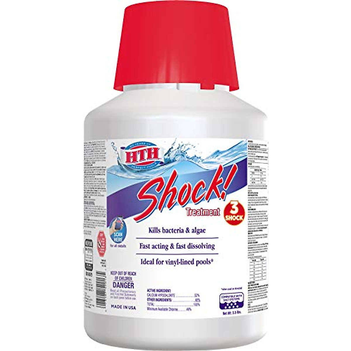 HTH 52013 Shock Treatment Swimming Pool Chlorine Cleaner, 5.5 lbs