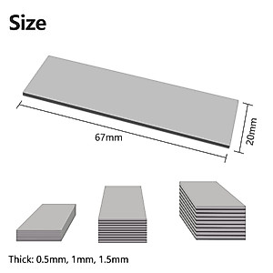 UCEC 30PCS Thermal Pads GPU, 2.6 x 0.8 Inch Reusable Silicone CPU Thermal Pad Conductive Cooling Pad, Excellent Heat Conduction for GPU CPU SSD Heatsink LED IC Chip Motor, 3 x 10 Pack