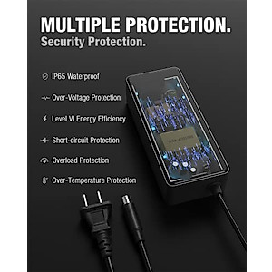 UL Listed 42V/36V 2A (MAX 2.5A) Power Charger Adapter Compatible with Ninebot by Segway MAX G30LP F40 F30 F20 D18W D28U ES1L ES2 ES4 E22 E25 E45 for 36V Lithium Battery Power Supply