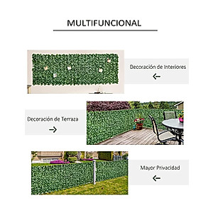 Fence Covering Privacy for Wooden Fence Outdoor Privacy Screens and Panels,Green Leaf Dustbin Covers Hot Tub Privacy Screen False Ivy Trellis Trellis Screening(Size:1x1m/3.28x3.28ft)