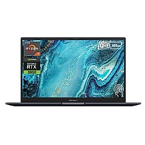 ASUS Zenbook Pro 17 Laptop, 17.3” 165Hz QHD Touchscreen Display, AMD Ryzen 7 6800H, NVIDIA GeForce RTX 3050, 16GB DDR5 RAM, 2TB SSD, FP Reader, Backlit KB, SD-Card Reader, HDMI, Windows 11 Pro