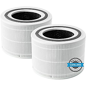 LEVOIT Core 300 Air Purifier Replacement Filter, 3-In-1 HEPA, High-Efficiency Activated Carbon, Core300-RF, 2 Pack, White