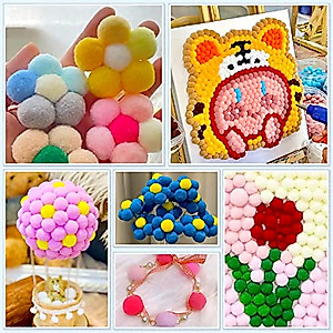 Praisebank 300pcs 1 inch Pom Poms, Pom Poms for Arts and Crafts, Pom Pom Balls in jar, Pom Poms for Crafts.