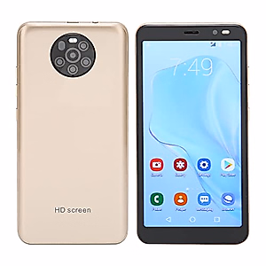 GOWENIC Mate48 Pro Smartphone, Factory Unlocked Smartphone, 5.45 Inch HD Screen Smartphone, Dual Sim Cell Phone Face Recognition Mobile Phone for Android, Fast Processor(Gold)