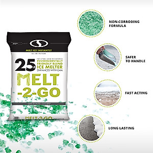 Earthwise SN74018 Cordless Electric 40-Volt 4Ah Brushless Motor, 18-Inch & Amazon Exclusive, 25 lbs, Snow Joe Melt-2-Go, Ice and Snow Melt, Nature + Pet Friendly, 25-Pound Bag