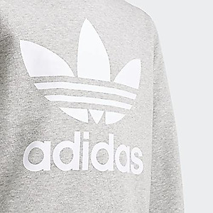 adidas Originals unisex-youth Trefoil Crew Sweatshirt Medium Grey Heather Large