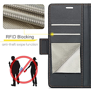 Vinich for Samsung Galaxy S23 Wallet Case with RFID Blocking, for Samsung S23 Case with Card Holder for Women Men, Durable Kickstand Magnetic Closure Shockproof Flip Case for Galaxy S23, Black