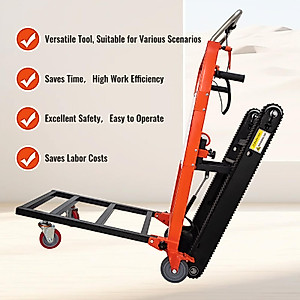 Efficraft Electric Stair Climbing Dolly 300W Electric Stair Climbing Hand Trucks Cart Motorized Mobile Stairlift Folding Electric Dolly, 661lbs Capacity for Moving Furniture, Logistics