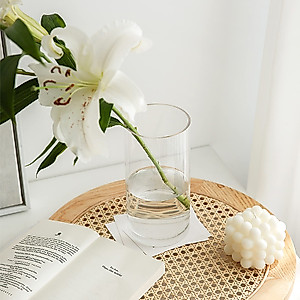 Devilfire 10 Inches Tall (25 cm) Clear Glass Cylinder vases,Pack of 3 Centerpiece Flower Vase,Floating Candle Holder for Home & Garden Decor, Wedding, Party