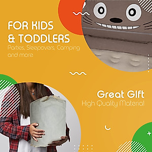 Inflatable Air Mattress Kids Blow Up Bed (Queen Size) – Offers Removable Cartoon Bear Backrest, Cup Holders, Bag, and Electric Pump – Indoor/Outdoor Fun for Travel, Sleepover, Camping, and Movie Night