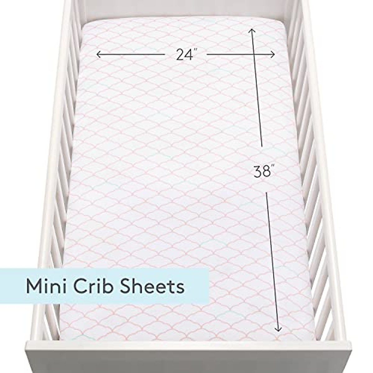 Newton Baby Organic Fitted Crib Sheets (2-Pack) - 100% Breathable and Ultra-Soft, 100% Organic Muslin Cotton, Sunrise Pink + White, Fits All Standard Cribs