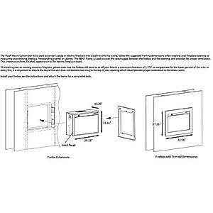 ClassicFlame 28" 3D SpectraFire Plus Infrared Electric Insert & Trim Kit - Black, 28II042FGL & BBKIT-28