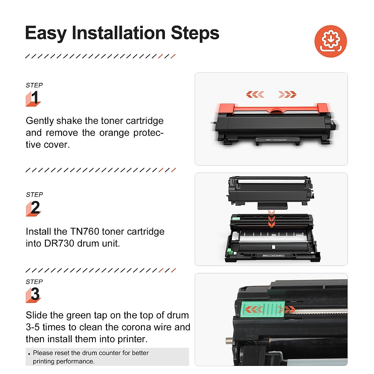 v4ink 2PK Compatible DR730 Drum Unit (NOT Toner) for Brother DR-730 DR-760 Drum for Brother HL-L2325DW HL-L2350DW HL-L2370DW HL L2390DW L2395DW DCP-L2550DW MFC L2690DW L2710DW L2717DW L2750DW Printer