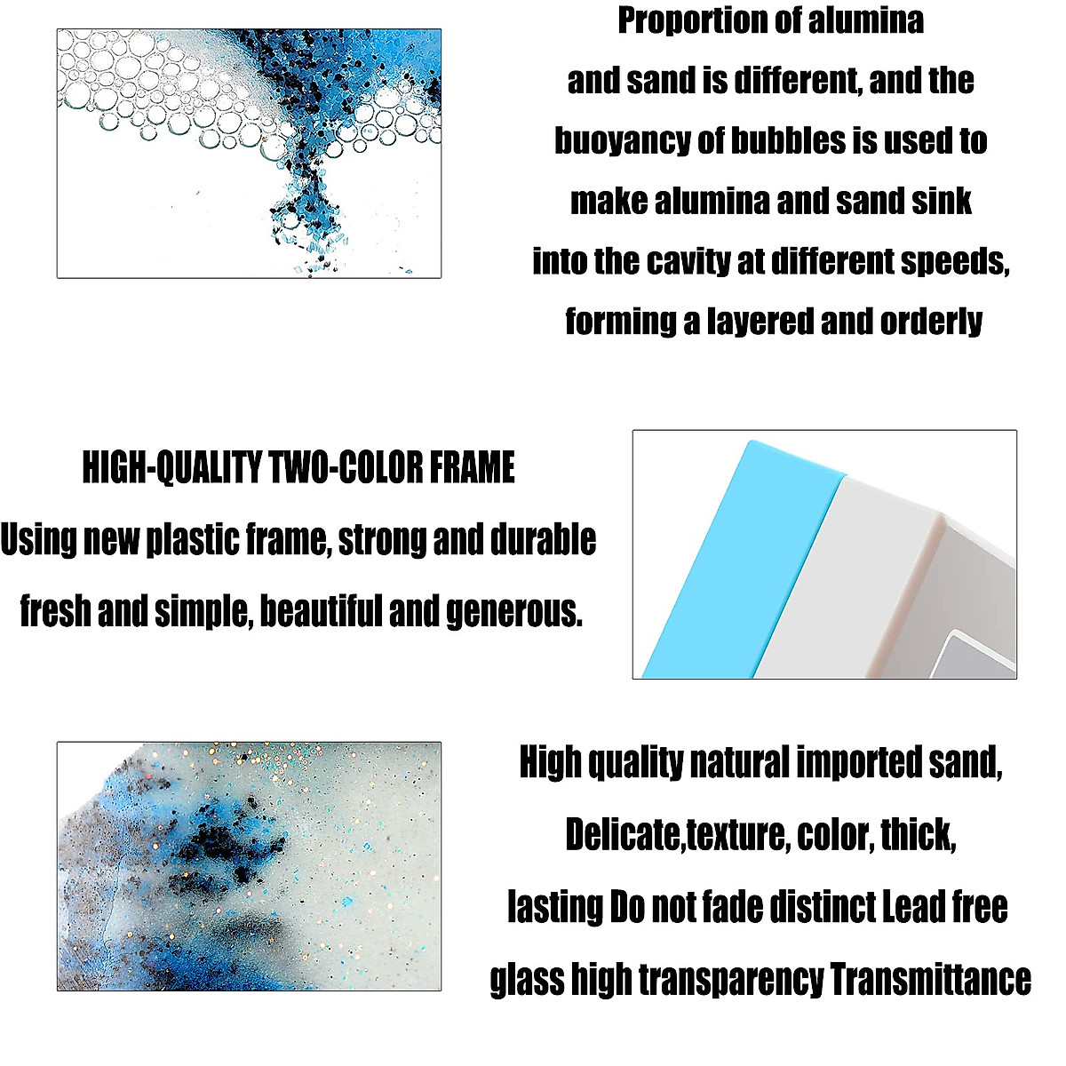 whimsyyy Moving Sand Art Liquid Motion Bubbler Flowing Sand Art Picture Desktop Sensory Calming Fidget Toy Voted Best Gift!(Ocean Heart) (Purple)