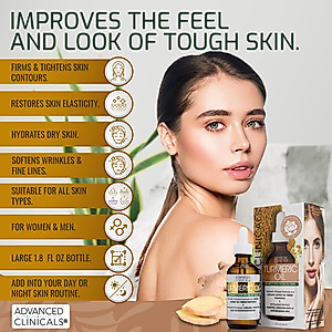 Advanced Clinicals Turmeric Oil Blemish Control Facial Skin Care Serum For Face | Antioxidant Moisturizer W/Rose Extract & Jojoba Oil For Dark Spots, Dry Skin, Redness, & Skin Blemishes, 1.8 Fl Oz