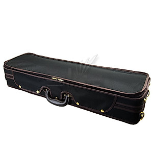 Paititi PTVNQF28 4/4 Full Size Professional Oblong Shape Lightweight Violin Hard Case, Black/Brown