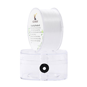 KONMAY Clear Seed Beads Thread, 340 Yards 0.3mm Monofilament Nylon Beading Thread, Invisible Craft String Thread for Hanging Ornaments, Crafting, Balloon Arch, Beading and Jewelry Making