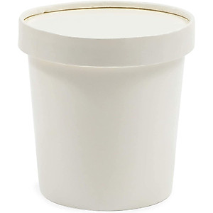 Juvale 36 Pack 16 oz Disposable Soup Containers with Lids, Take Out Cups for Hot or Cold Food to Go, Ice Cream Storage, White