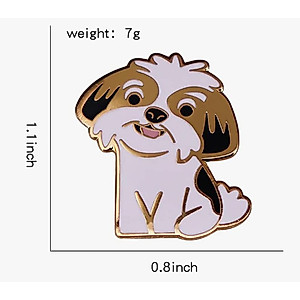 Dog Pin Jewelry White and Black Enamel with Gold Tone for Women, Girls, and Boys, Tac Lapel Bag Pin