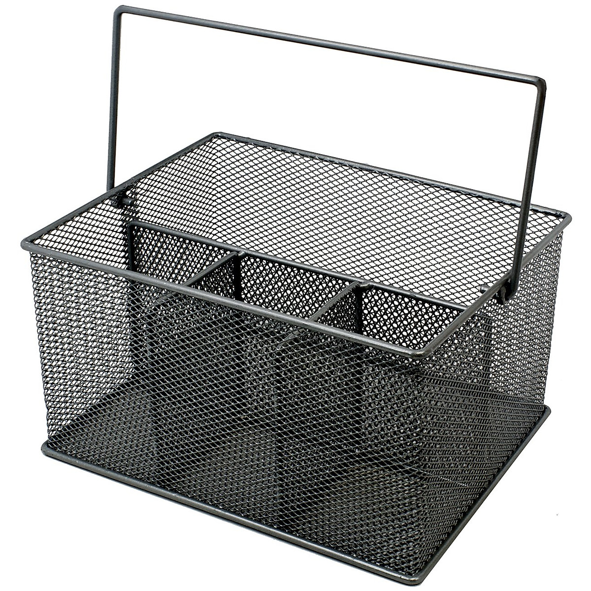 Sorbus® Utensil Caddy — Silverware, Napkin Holder, and Condiment Organizer — Multi-Purpose Steel Mesh Caddy—Ideal for Kitchen, Dining, Entertaining, Tailgating, Picnics, and Much More (Black)