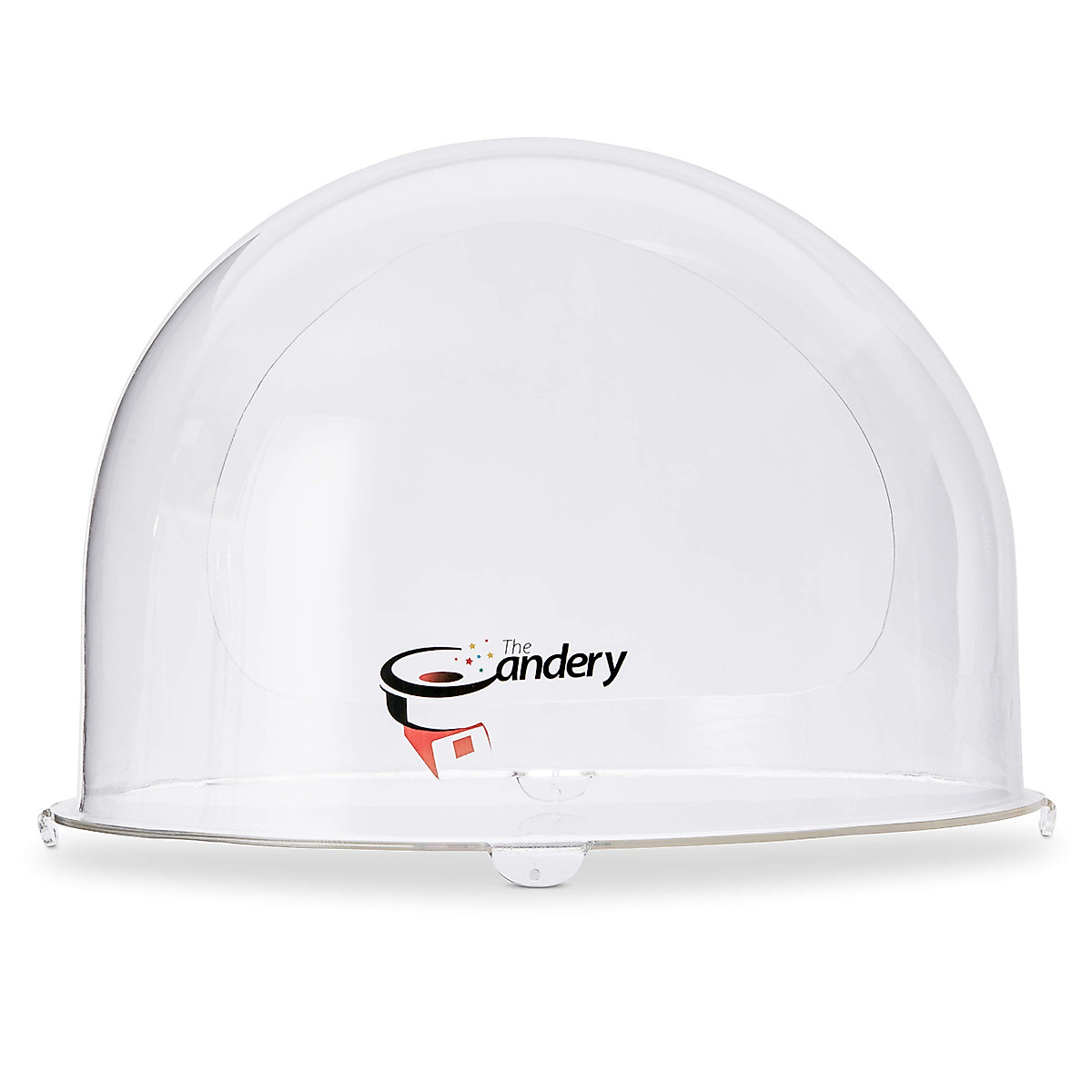 Candery Commercial Cotton Candy Machine Cover - Clear Plastic Bubble Dome Hood with Rubber Grips - Candy Floss Maker Shield - 20.5” Diameter Universal Fit